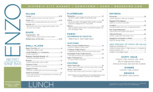 Enzo Menus - Enzo Bistro & Wine Bar